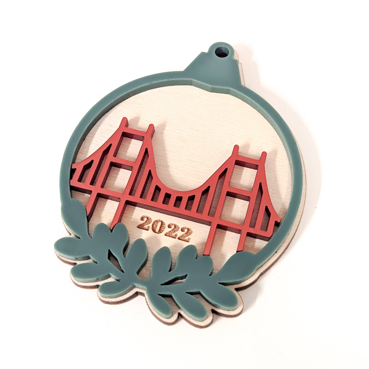 Golden Gate Bridge and Sutro Tower Ornament Pair – Poppy and Honey Bee